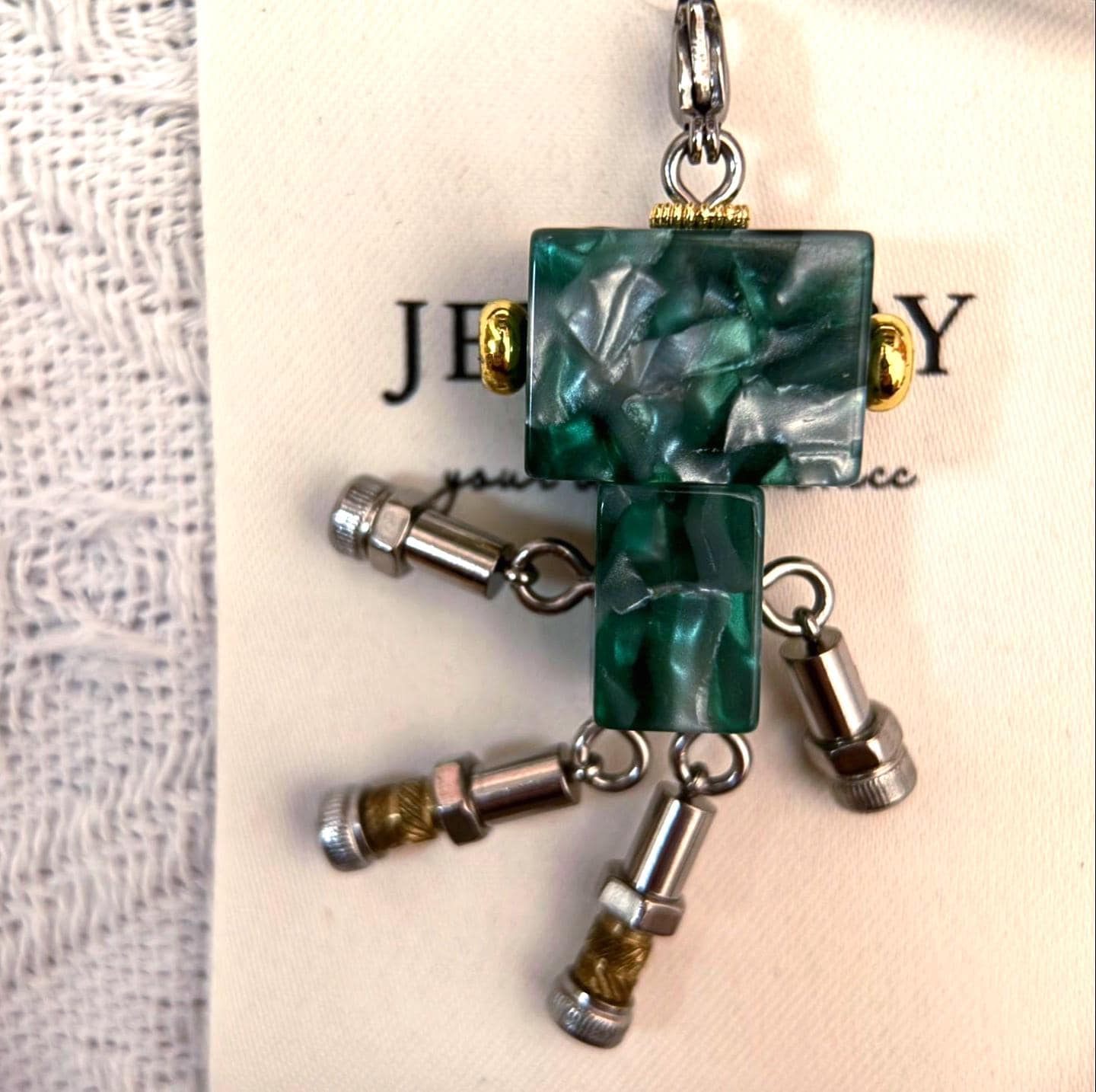 Large OOAK Cyberpunk Robot Pendant | Posable Handmade Necklace Charm - Etsy