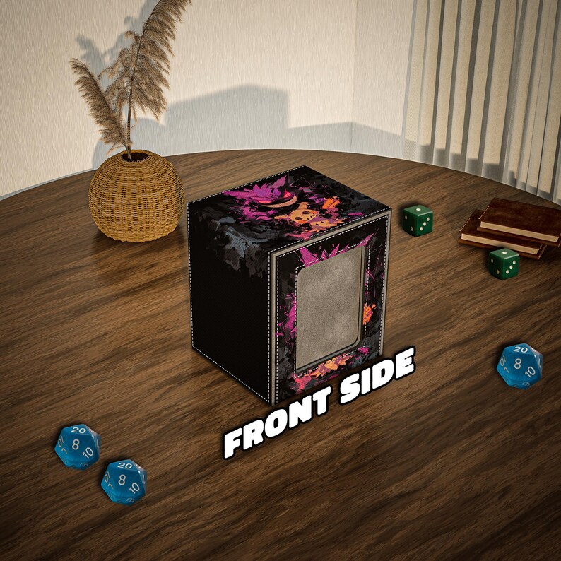 MTG Deck Box Gengar and Mimikyu | Leather Card Storage | Hold 100 ...