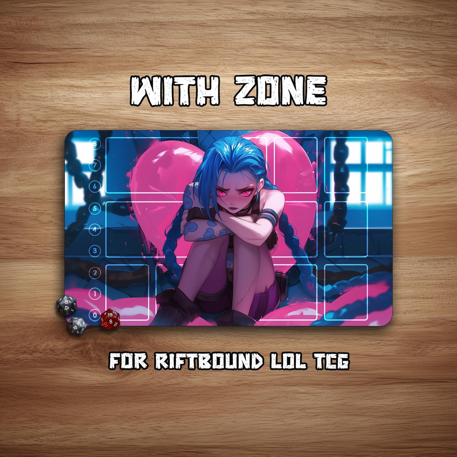 Riftbound Playmat | Jinx From Arcane | Illustrated Gaming Mat | 24"x 14 ...