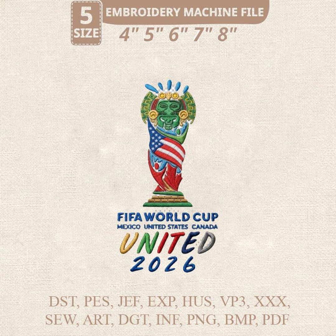 FIFA World Cup 2026 Embroidery Design, Soccer Championship Logo ...