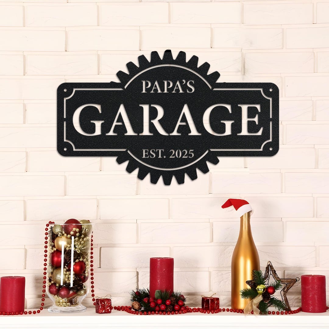 Custom Garage Name Metal Sign, Personalized Wall Art, Mancave Decor - Etsy