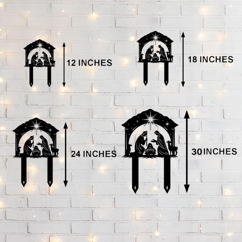 Nativity Scene Metal Yard Stake, Holiday Shadow Caster, Christmas ...
