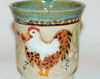 Pottery chicken | Etsy