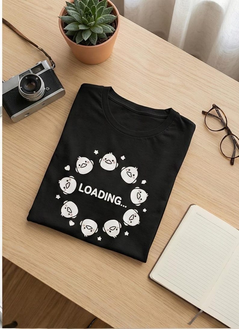 Cute Black Duck Loading Screen, Kawaii Twitch Overlay, Streamer Asset ...