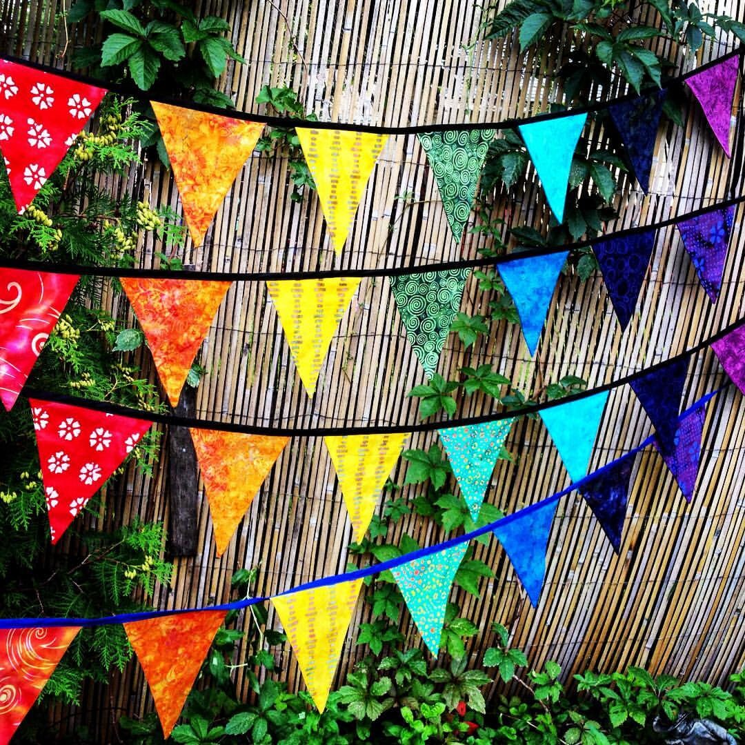 Chakra Prayer Flags Batik Bunting Garland Banner Rainbow FREE Shipping ...