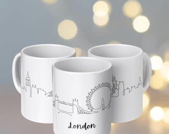 London Watercolor Mug - Ceramic Skyline Cup for Travel Lovers & London ...