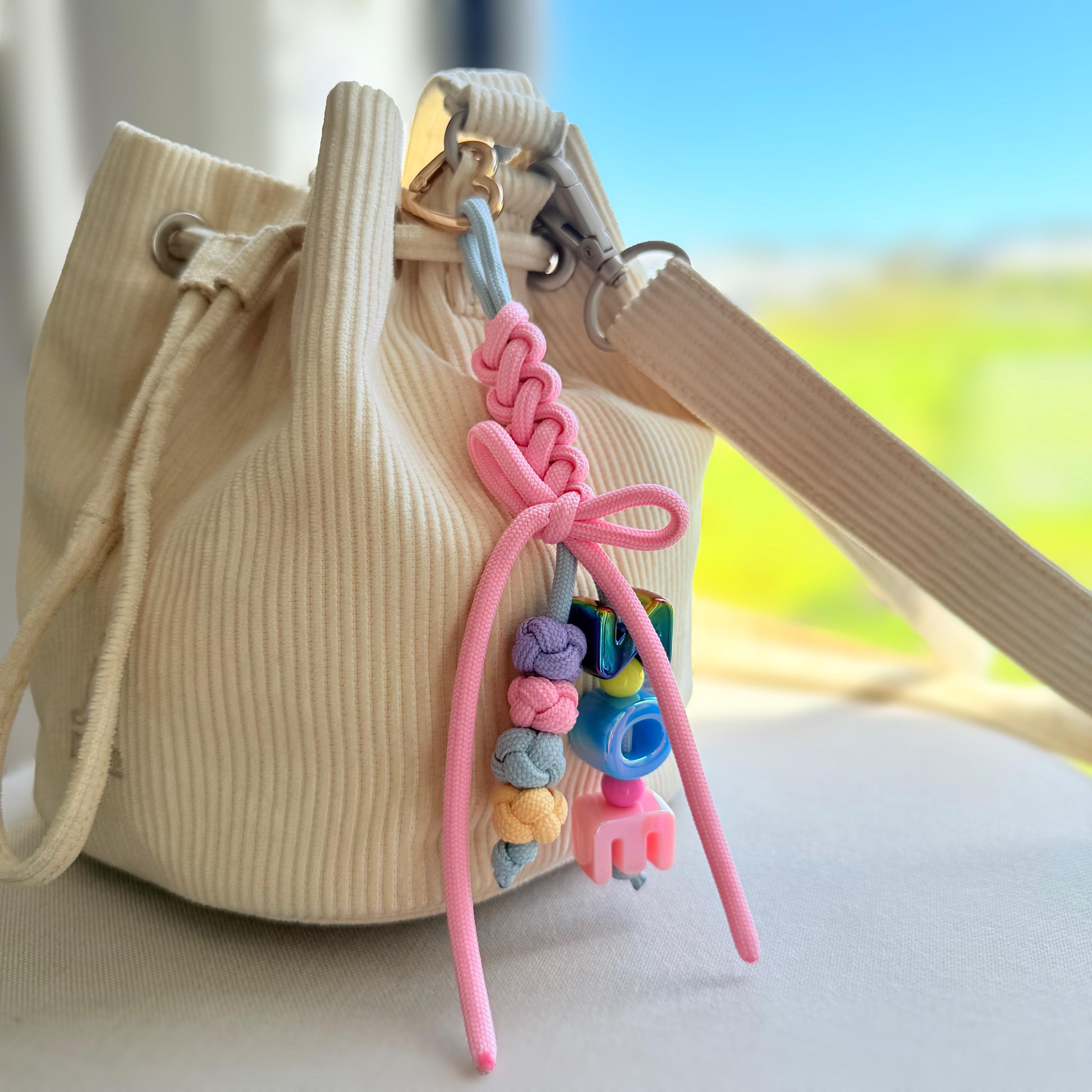 Custom Name Keychain With Korean Traditional Knot | Handmade Pastel ...