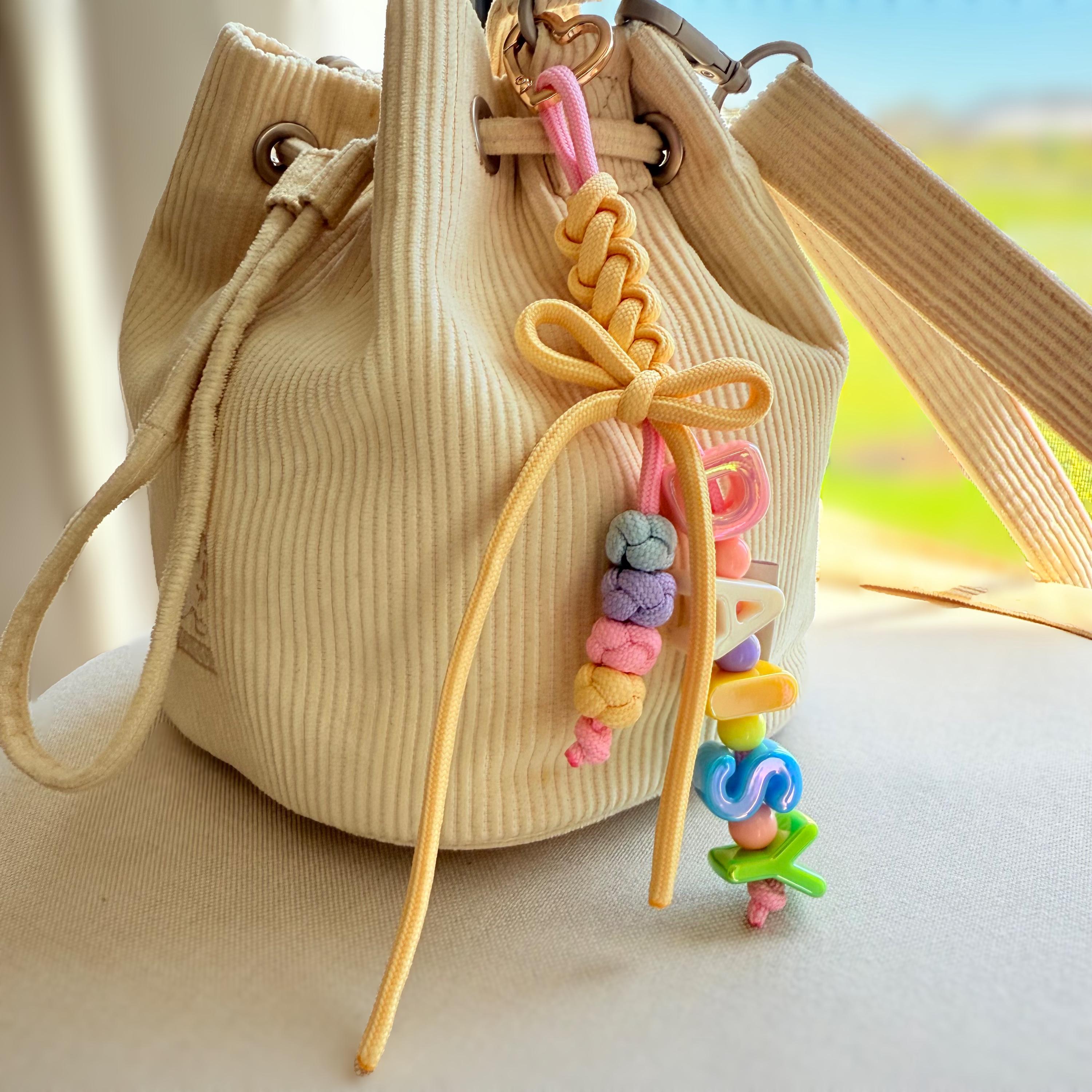 Custom Name Keychain With Korean Traditional Knot | Handmade Pastel ...