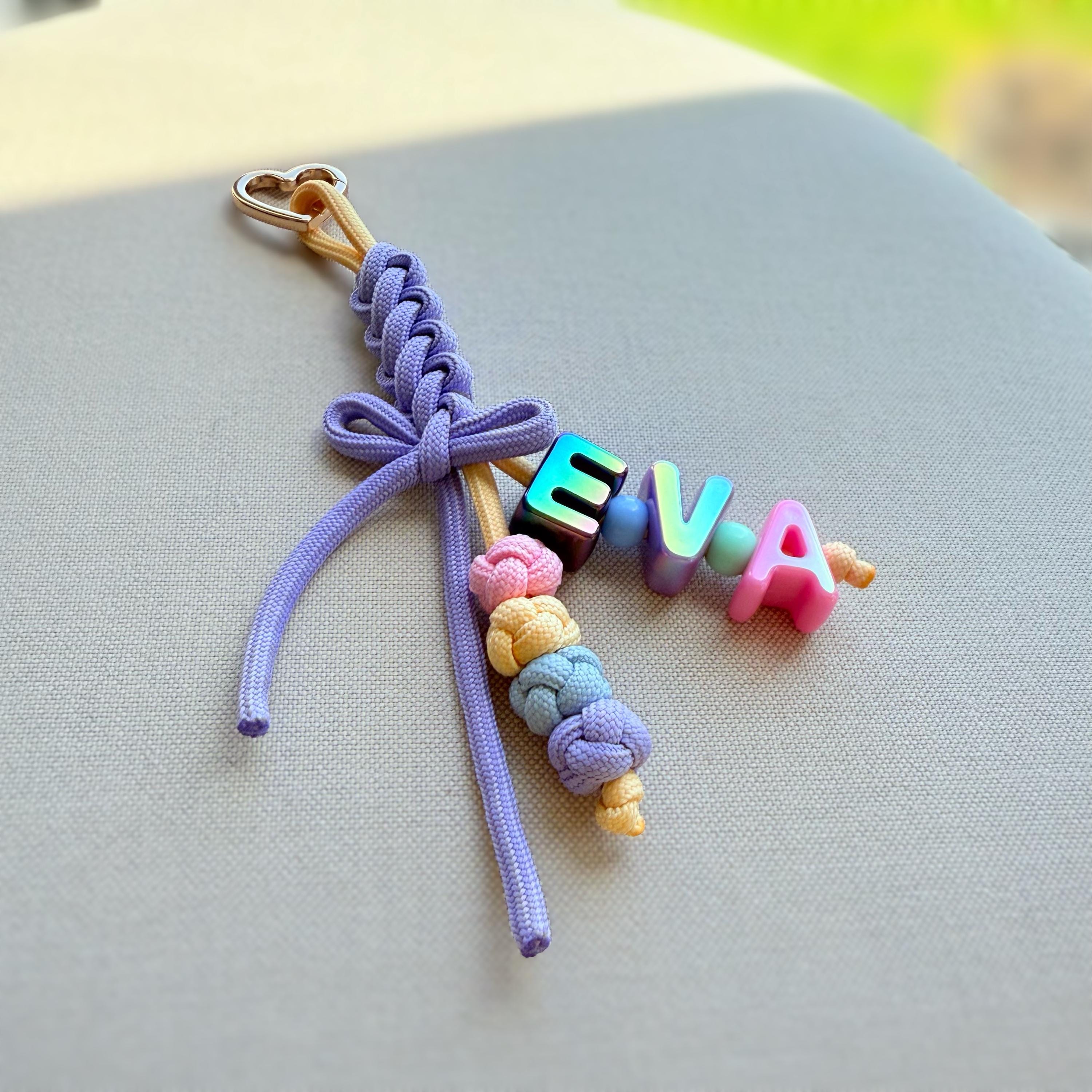Custom Name Keychain With Korean Traditional Knot | Handmade Pastel ...