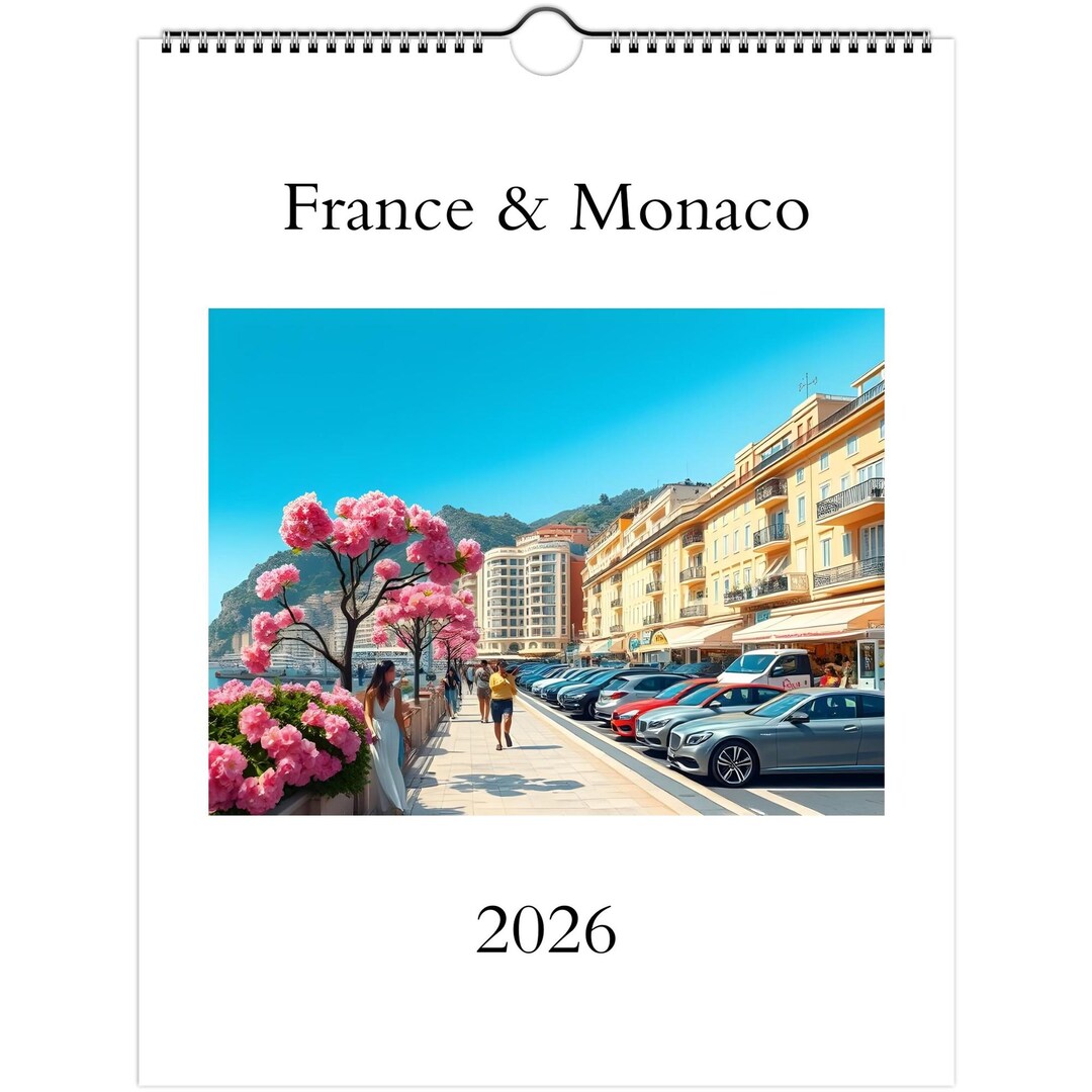 2026 Wall Calendar: France & Monaco Pop Art Travel Decor - Etsy