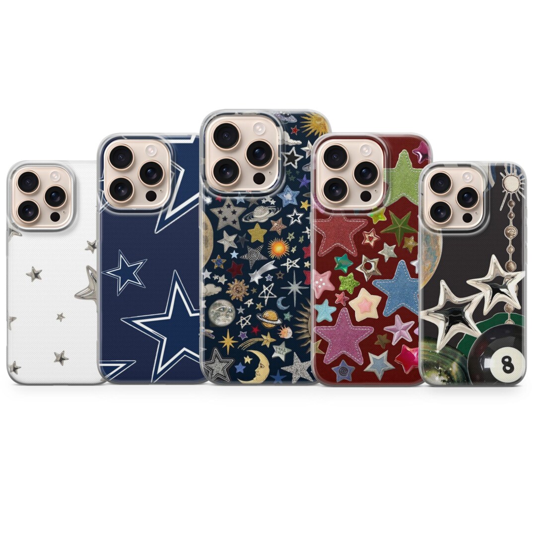 Y2K Stars Collage Phone Case Night Cover for iPhone 17 Pro Max, 16e, 15 ...
