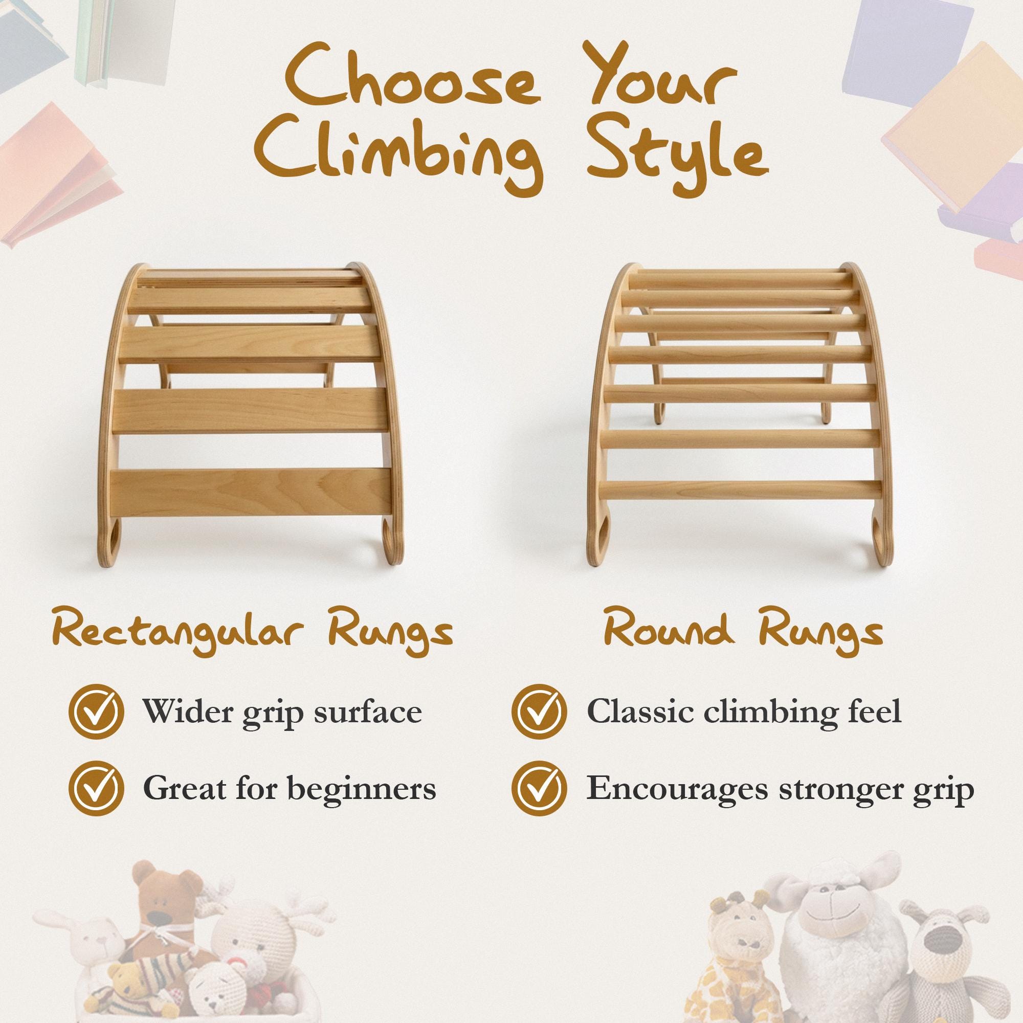 Montessori Rocker Arch | Wooden Baby Rocking Toy | Nursery Decor ...
