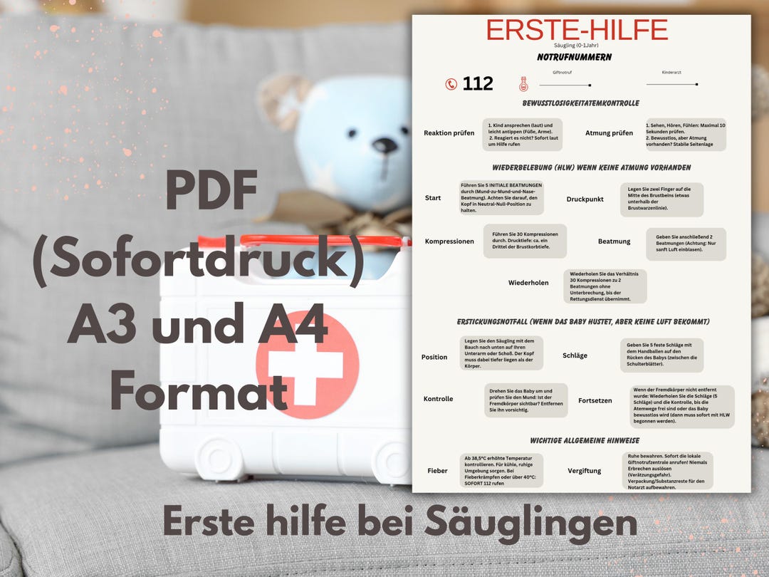 First Aid Baby Poster Digital Download A3 A4 | Neutral Nursery Decor ...