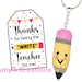 Handmade Crochet Pencil Pattern & Teacher Appreciation Gift Tags Set ...