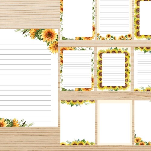 Printable Sunflower Stationery DIGITAL DOWNLOAD Printable - Etsy