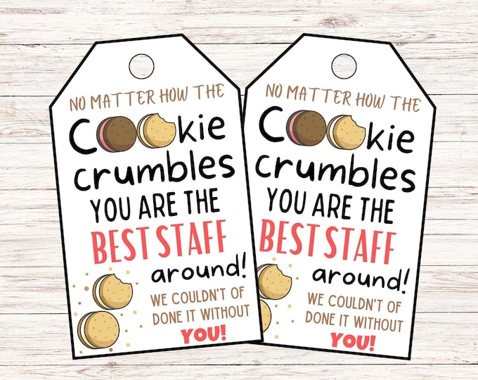Staff Appreciation Gift Tags | COOKIE Crumbles | Best Staff | HT051 ...