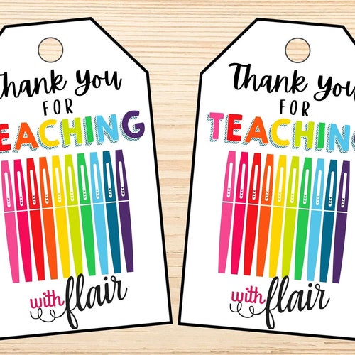 Thank You for Teaching With Flair Teacher Appreciation - Etsy