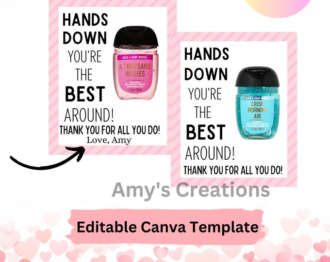 Hands Down Gift Tags, Best Teacher, Teacher Appreciation Gift, Soap Tag ...