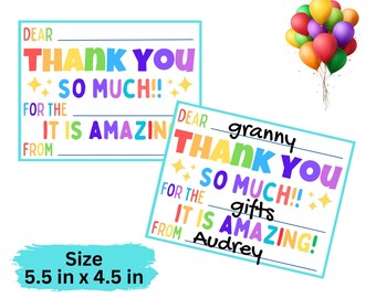 Fill-in-the-blank Thank You Cards Printable for Kids Unicorn - Etsy