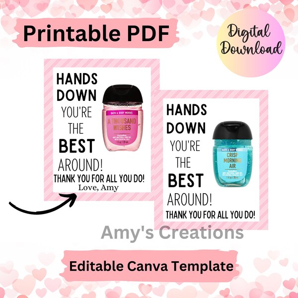 Hands Down Youre the Best Around Printable - Etsy