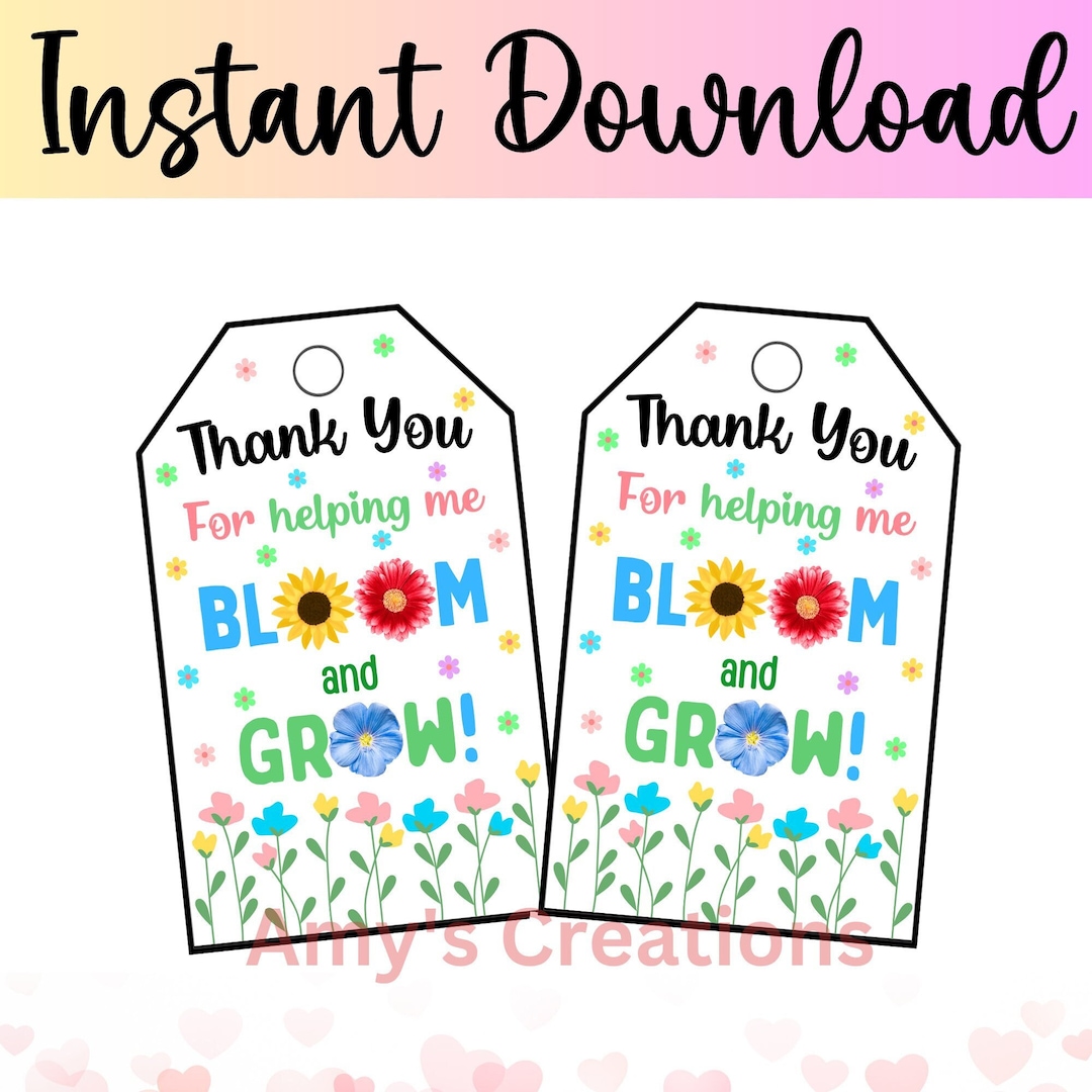 Teacher Appreciation Gift Tags: Blooming Gratitude for Staff, Nurses ...