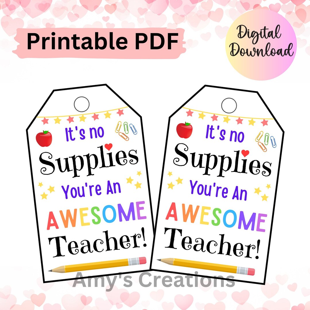 Show Your Gratitude: Printable Teacher Appreciation Gift Tags for ...