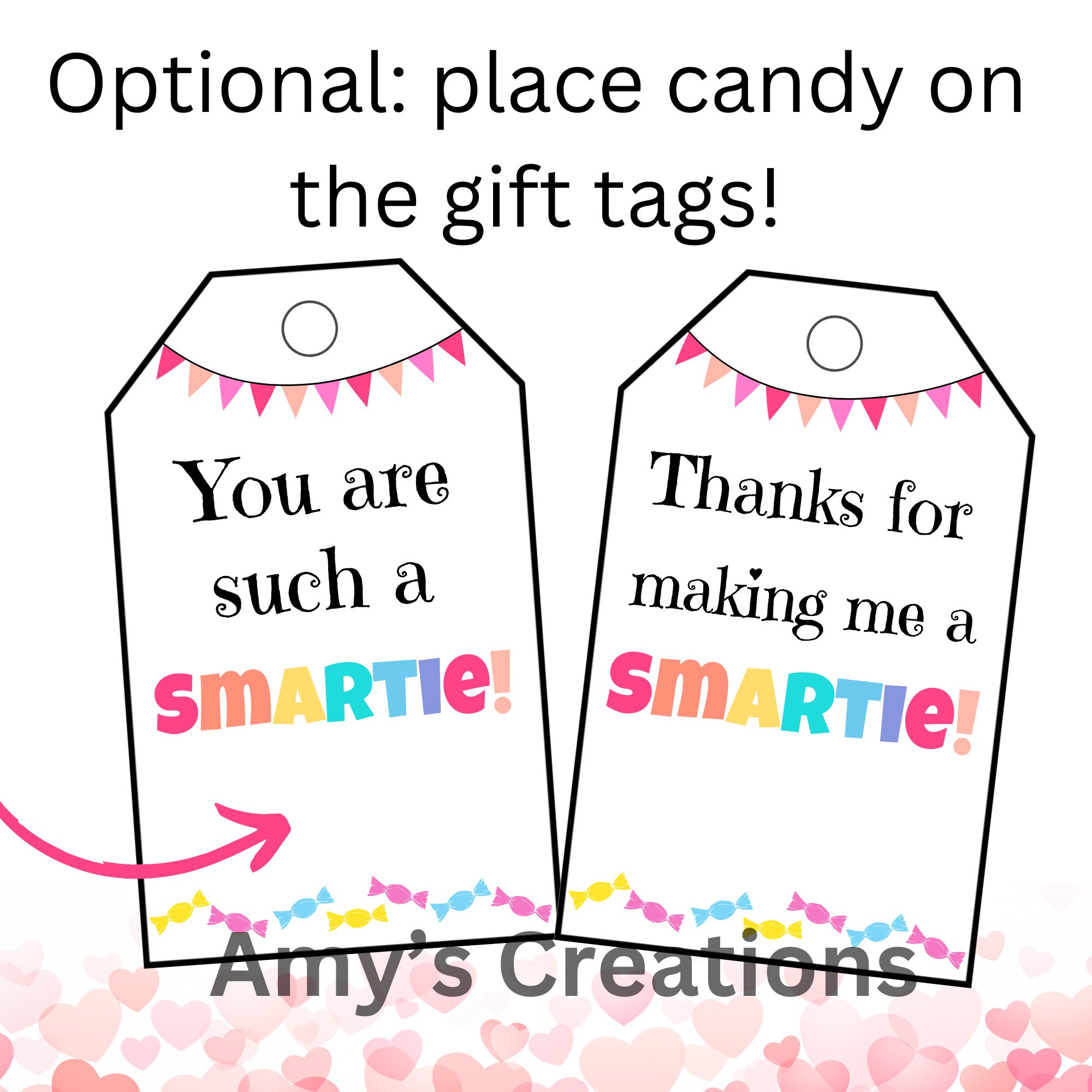 Smartie Gift Tags: Sweet Appreciation, Printable PDF (instant Download ...