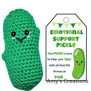 Adorable Emotional Support Pickle Crochet PATTERN With Gift Tags ...