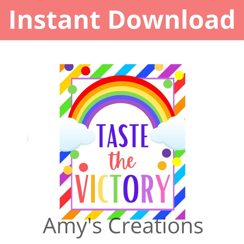 Printable Good Luck Tag Taste the Victory Sports Team Luck - Etsy