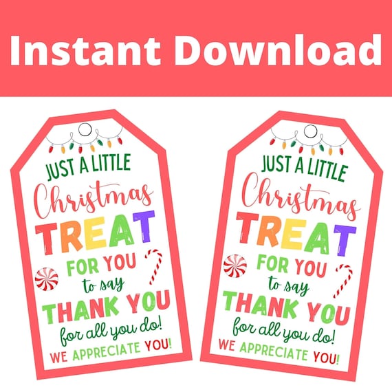 Just a Little Christmas Treat for You Gift Tag Printable - Etsy