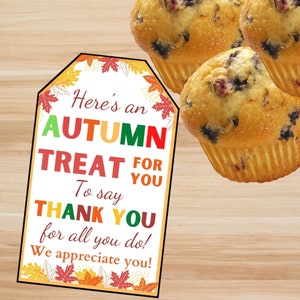 Autumn Treat for You Thank You Tags - Fall and Teacher Appreciation ...