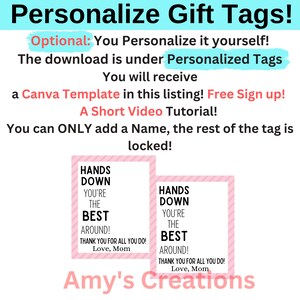 Hands Down You're the Best Around Gift Tags Appreciation - Etsy