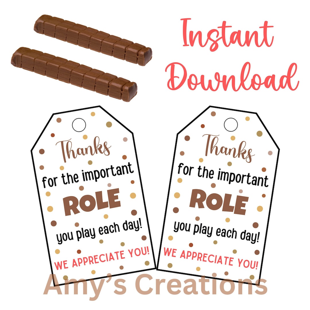Thanks for the Important Role You Play Gift Tags – Appreciation Tags ...