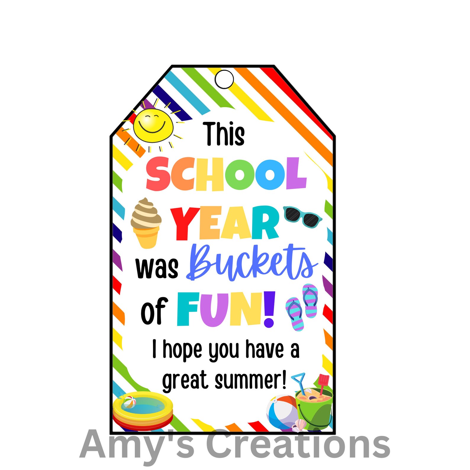 Printable Buckets of Fun Gift Tags – End of Year Summer Student Teacher ...