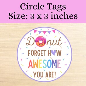 Donut Forget Appreciation Gift Tag – Printable Sweet Treat (PDF) - Etsy