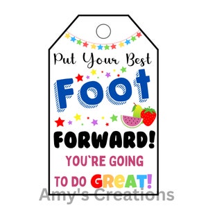 Printable 'put Your Best Foot Forward' Gift Tags - Testing Day and ...
