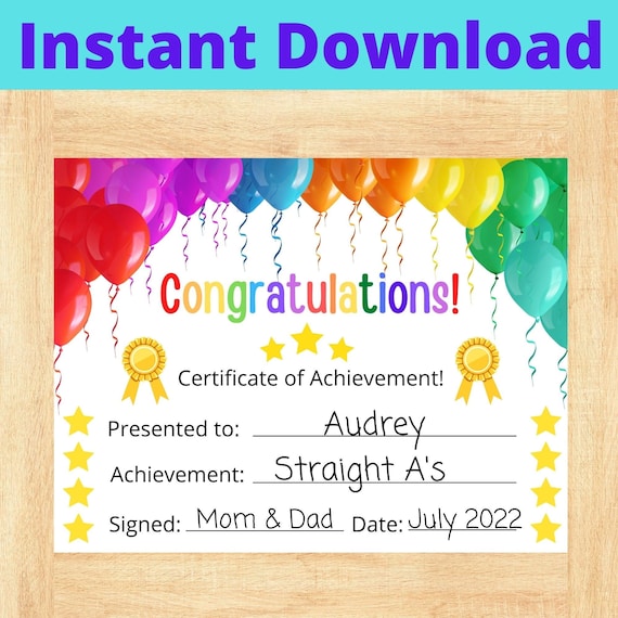 Award Template For Kids