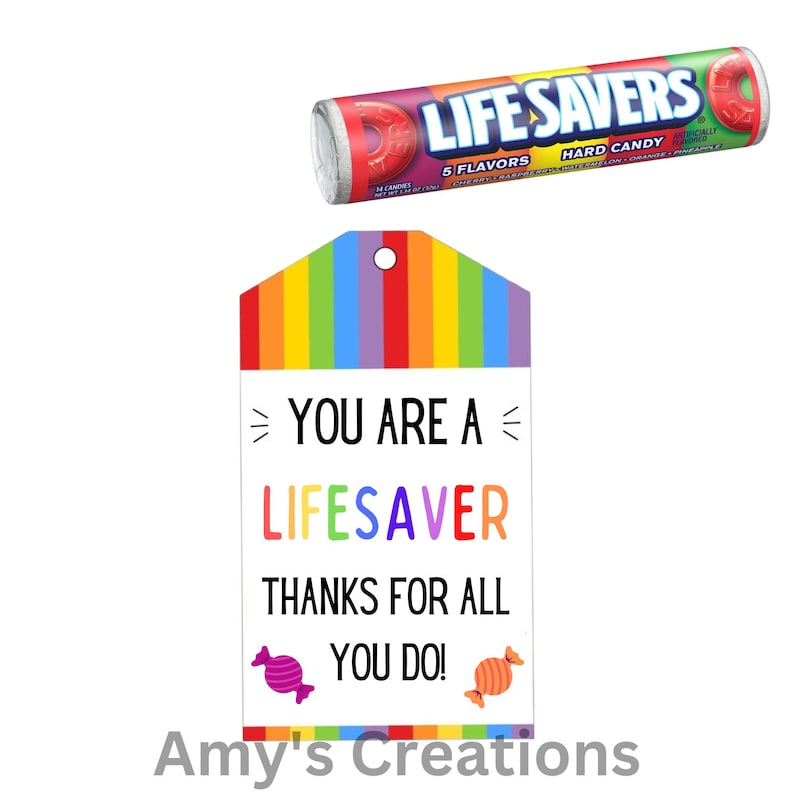 Printable Lifesaver Favor Tags - Teacher Appreciation, Nurse Staff ...