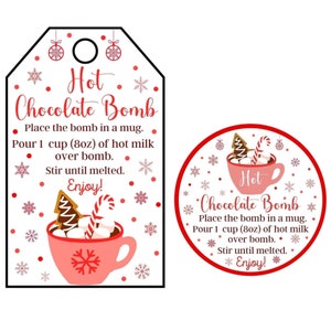 Printable Hot Chocolate Bomb Tags - Hot Cocoa Bomb Instructions ...