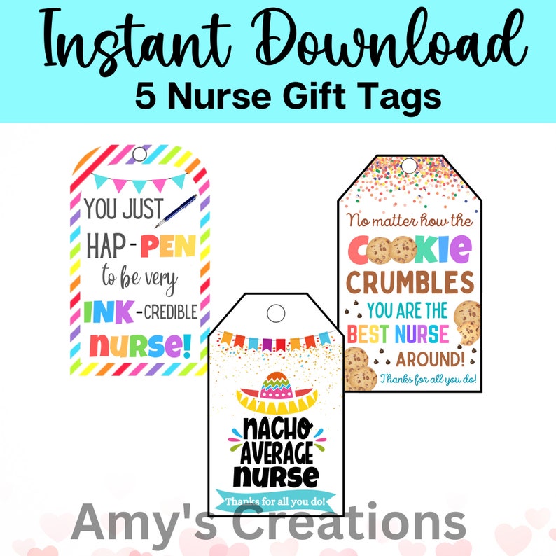 Printable Nurse Gift Tags Bundle Nurse Thank You Gift Tags - Etsy