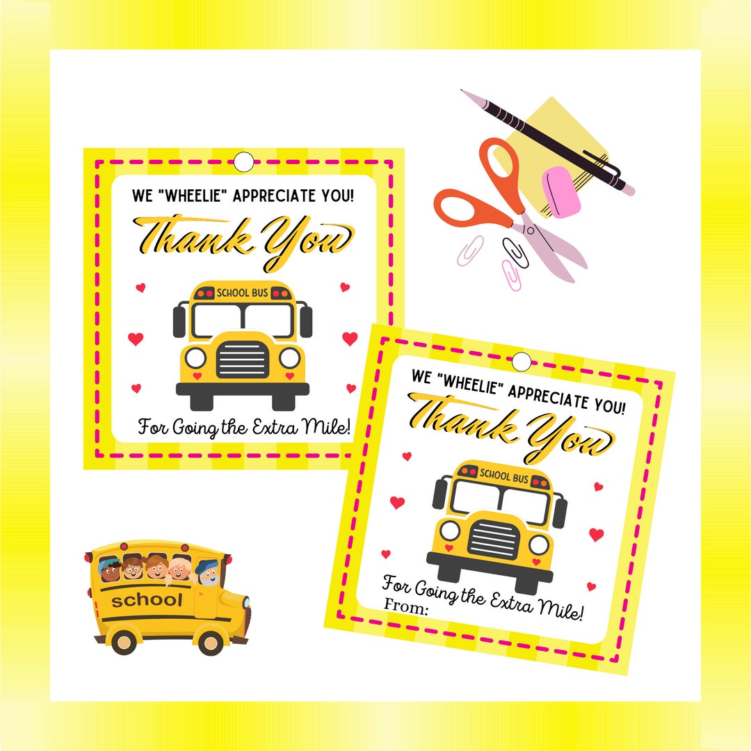 Printable Bus Driver Appreciation Gift Tag School - Etsy Australia