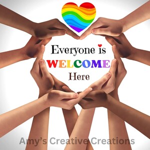 Everyone is Welcome Here Poster Instant Download Inclusive Art Print ...