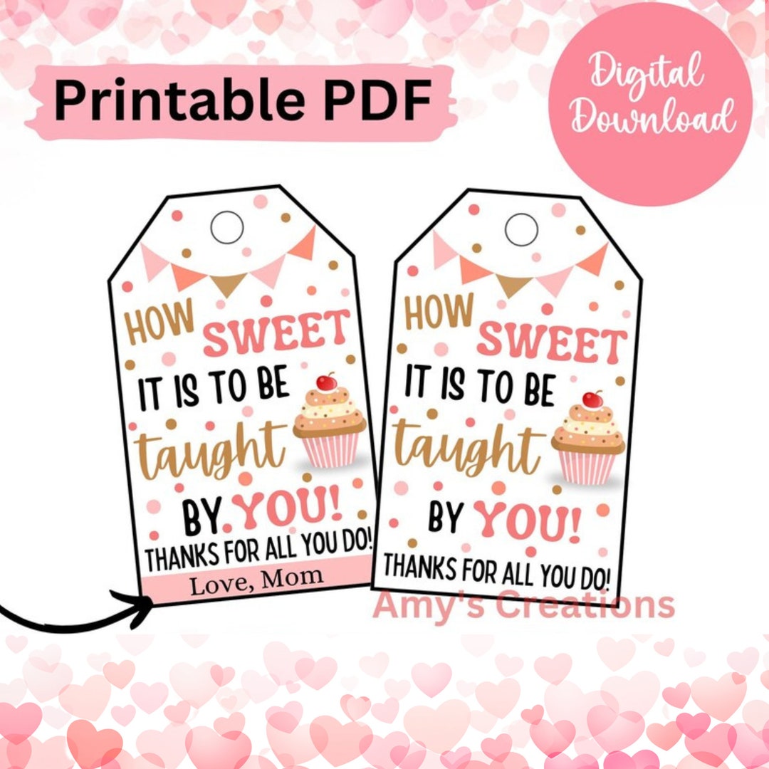 Personalized How Sweet It is to Be Taught by You Teacher Gift Tag ...