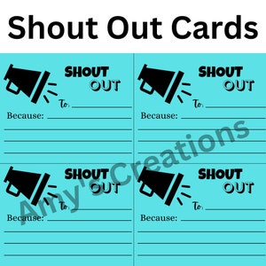Printable Shout Out Cards – Encouragement and Appreciation Cards ...