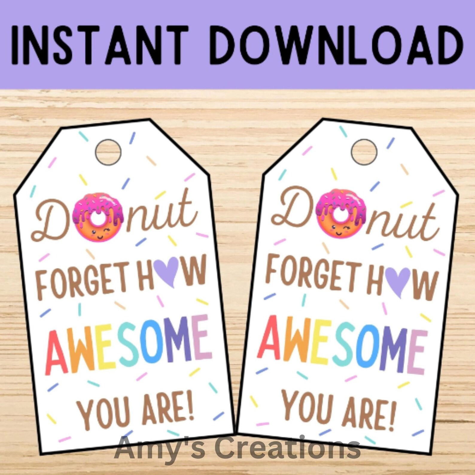 Donut Forget Appreciation Gift Tag – Printable Sweet Treat (PDF) - Etsy