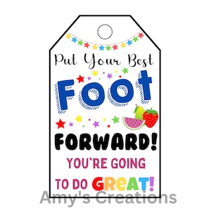 Printable 'put Your Best Foot Forward' Gift Tags - Testing Day and ...