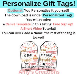 Personalized How Sweet It is to Be Taught by You Teacher Gift Tag ...