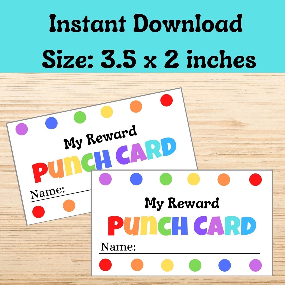 Reward Good Behavior: Printable Kids Punch Cards & Coupons - Etsy