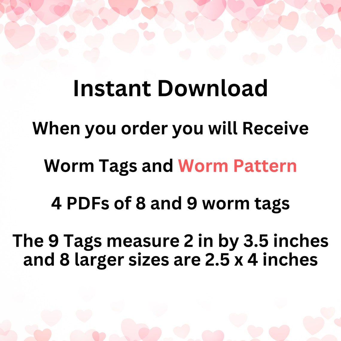 Printable Wiggle Worm Poem Tag - Crochet Worry Worm Pattern - Instant ...