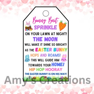 Printable Bunny Bait Easter Food Gift Tags, Treat Bag Gift Tag, Magic ...
